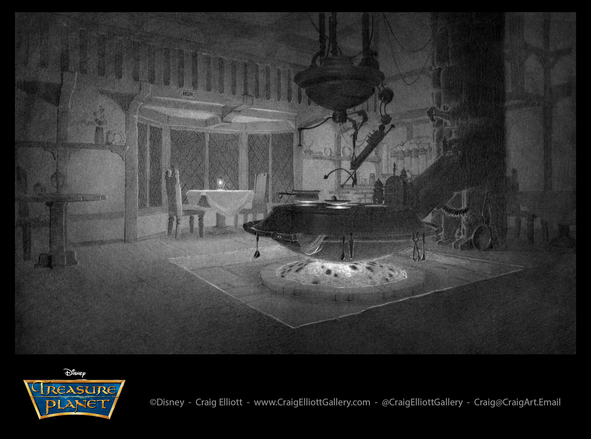 ArtStation - Disney's Treasure Planet Benbow Interior concept