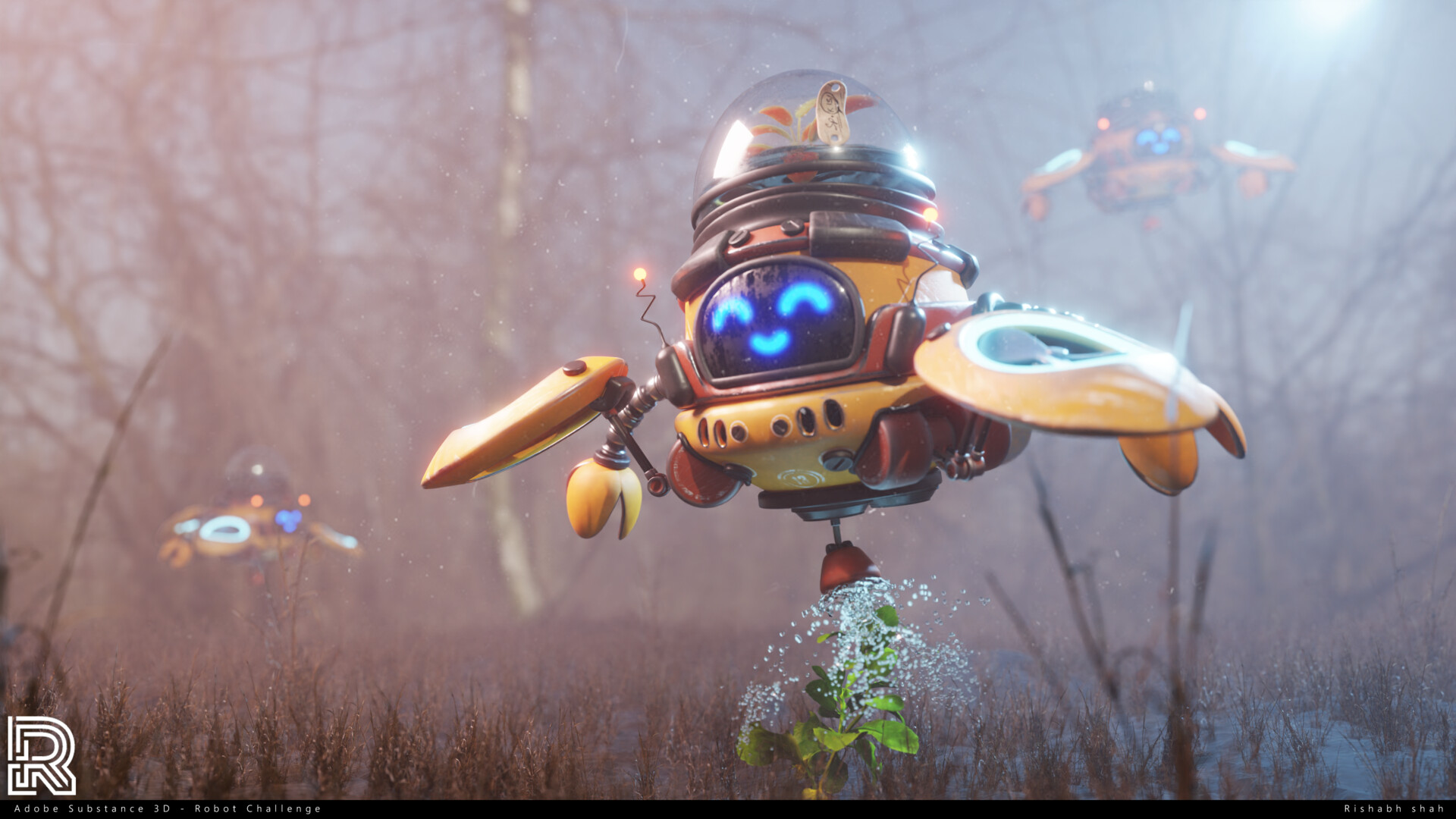 Rishabh Shah - PLANT_i // Adobe Substance 3D - Robot Challenge