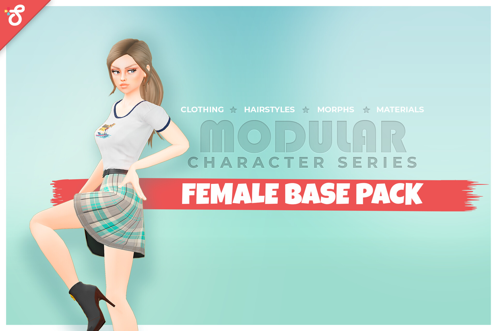 Steph Maslen - Modular Series: Stylized Female Base Pack for Unity