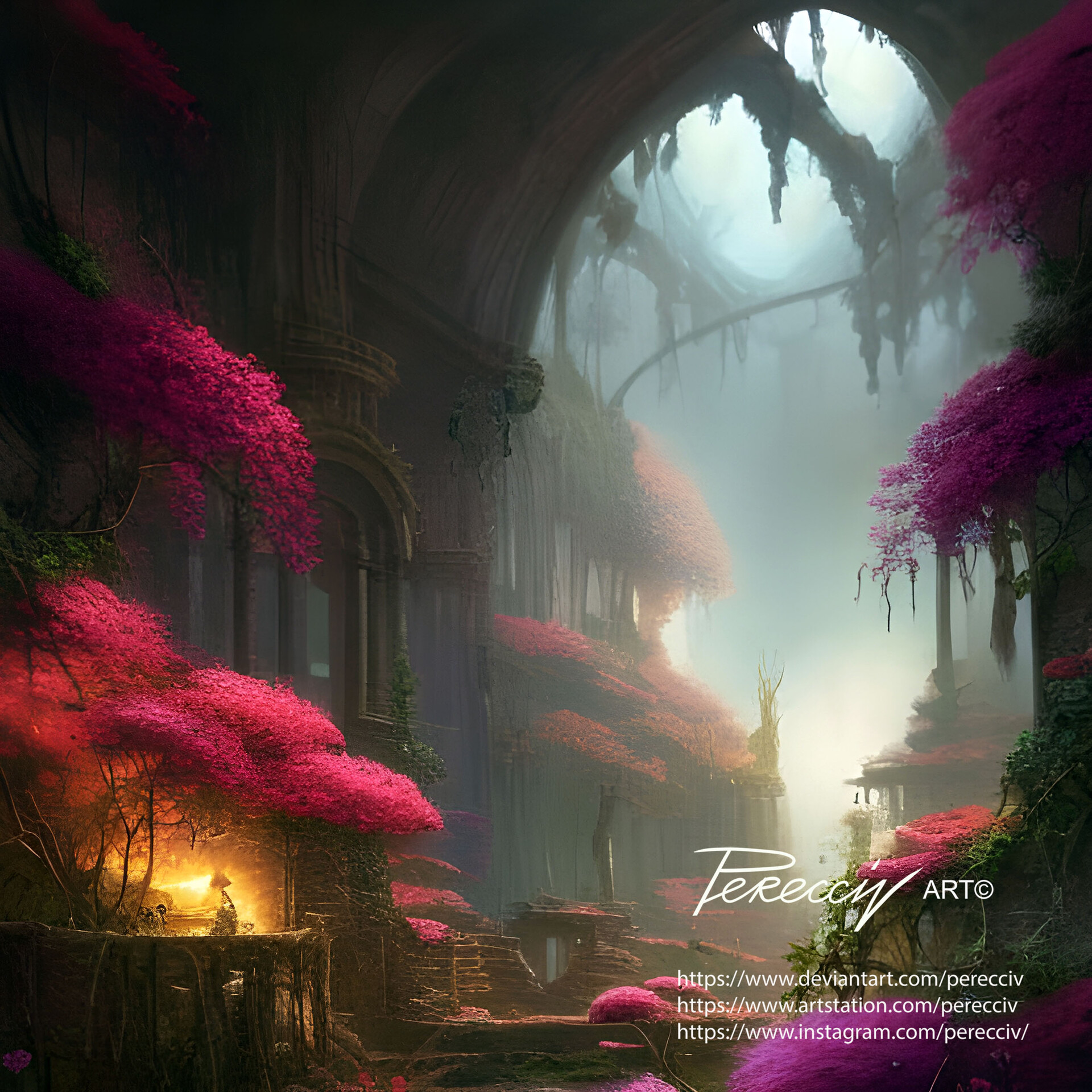 ArtStation - Magic Journeys: magical abandoned city.
