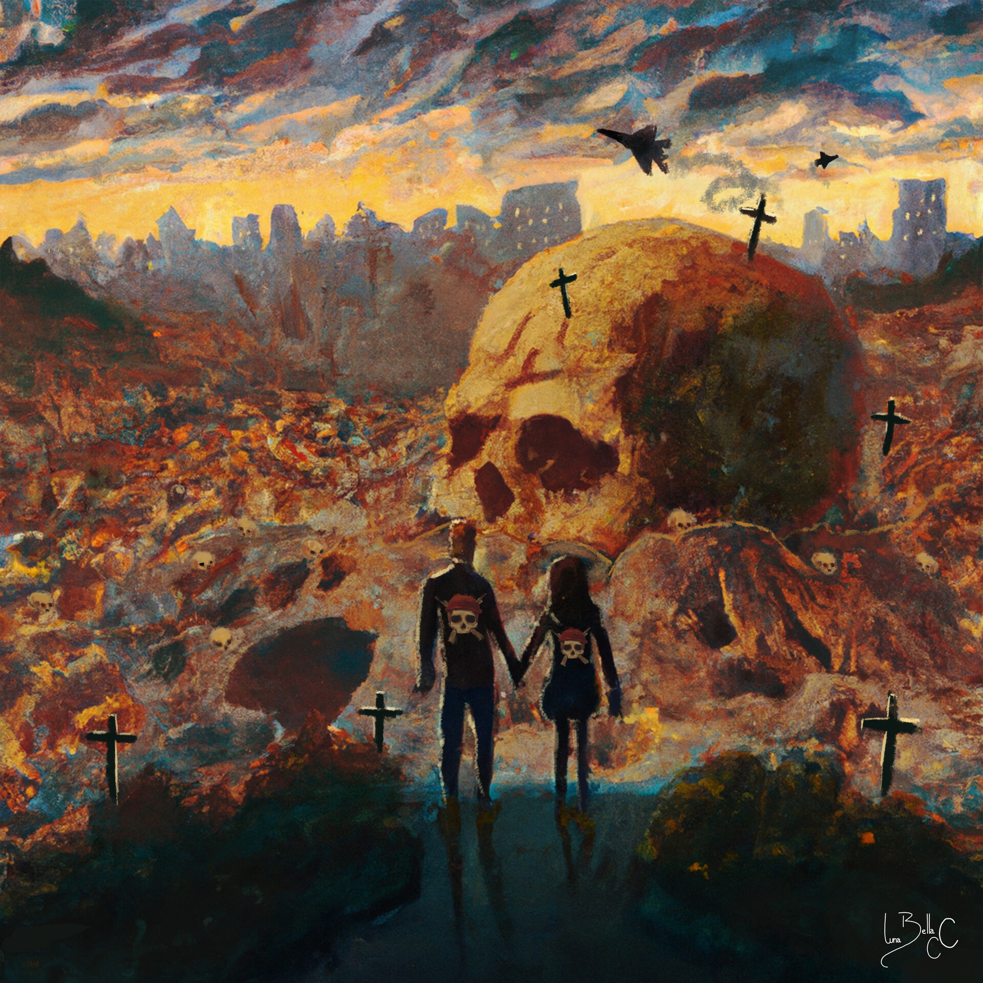 ArtStation - No mas war- Album illustration