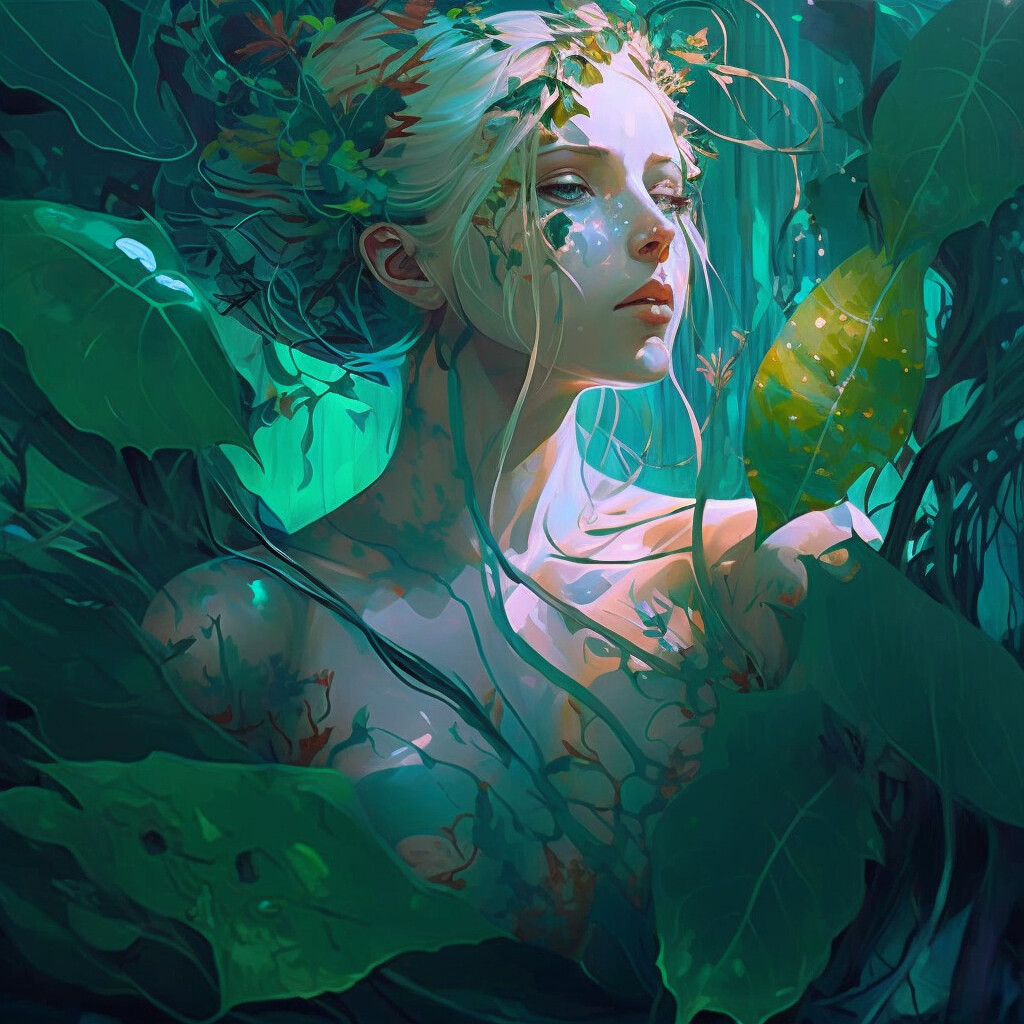 ArtStation - Green Tranquility of the Forest Lady