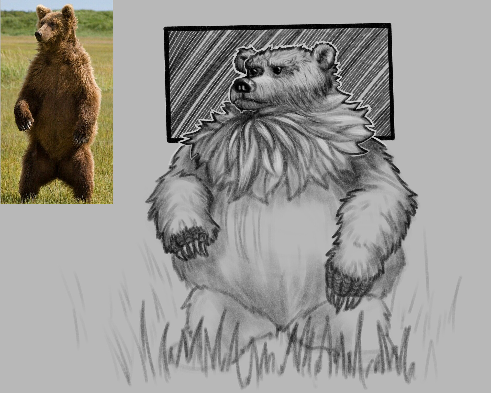 ArtStation - Stylized bear scetch