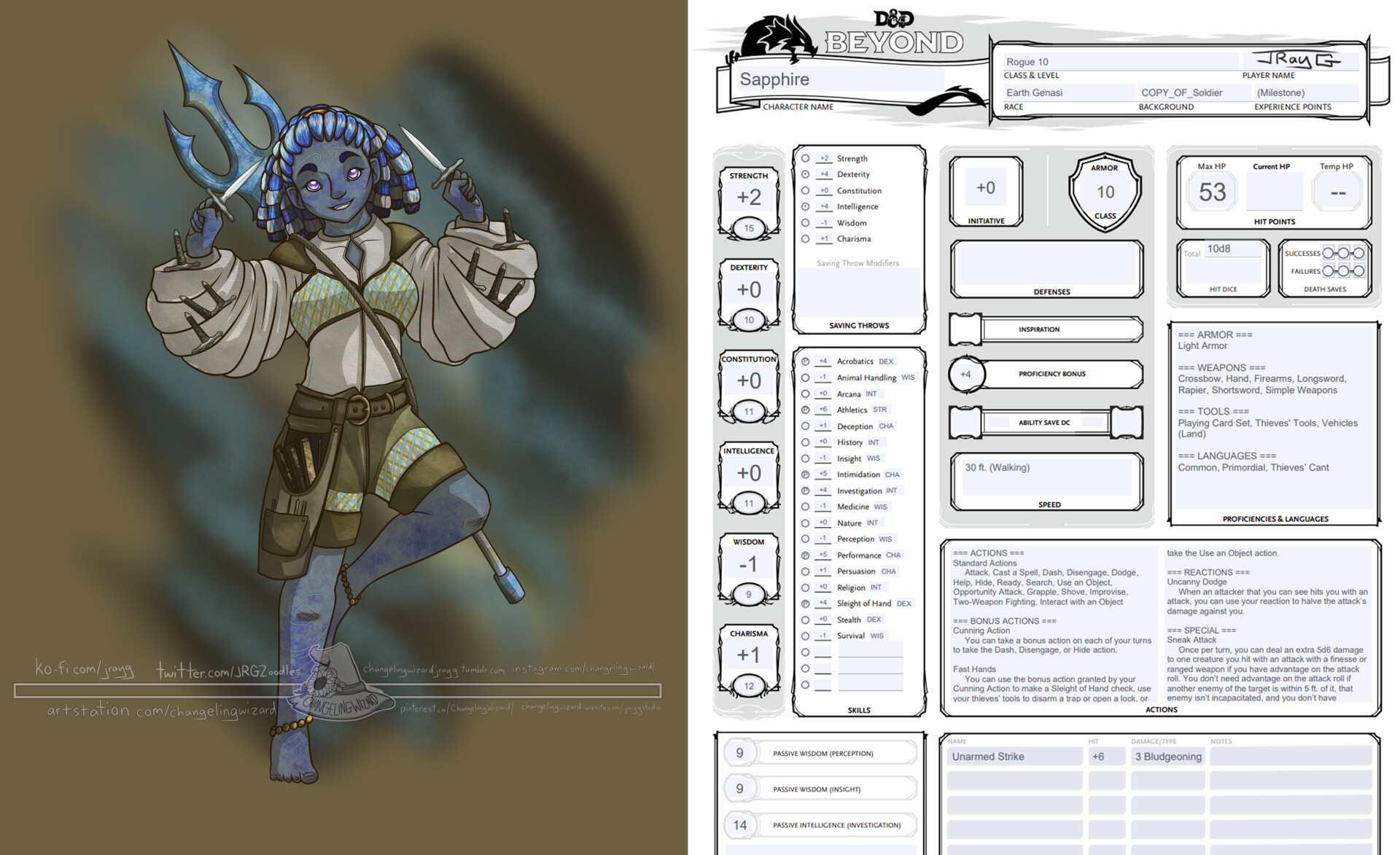 ArtStation - D&D Randomizer OC 27 - Sapphire