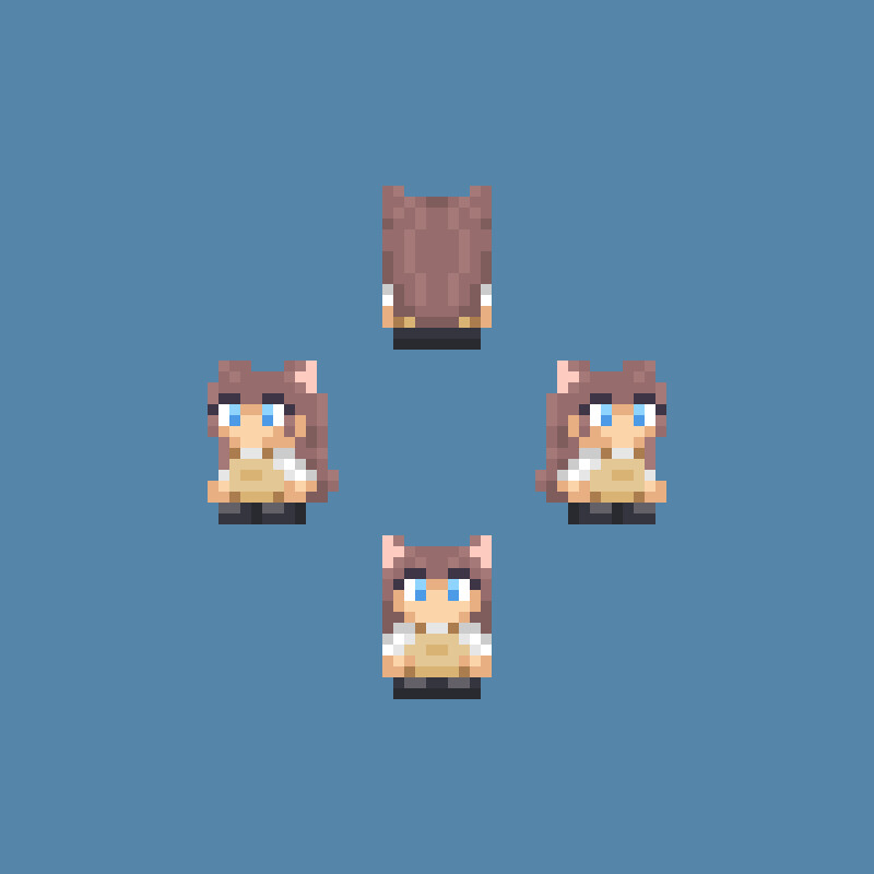 ArtStation - Catgirl 16x16, 4 Directions cycles