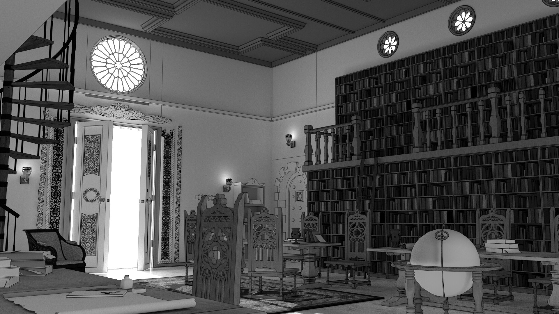 ArtStation - Library Concept Art WIP