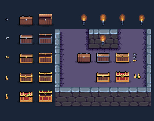 ArtStation - Chest and torch assets pack
