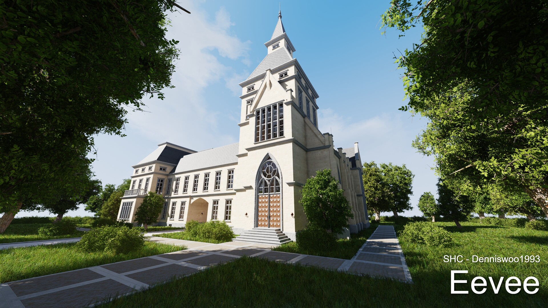 SHcreations - Classic Estate with interior for Blender Eevee and Cycles