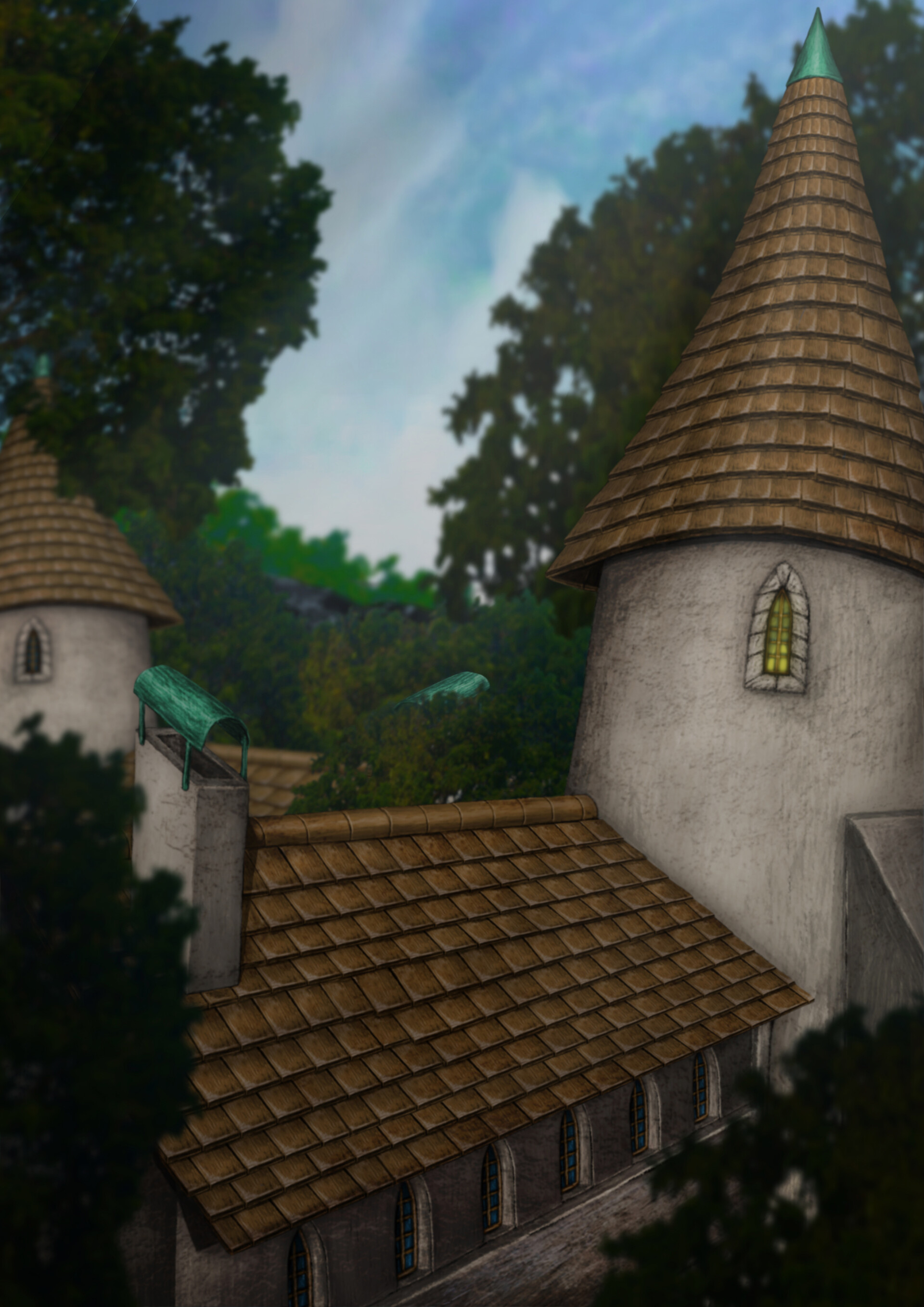 ArtStation - Legends of the ancient forest "old abbey"