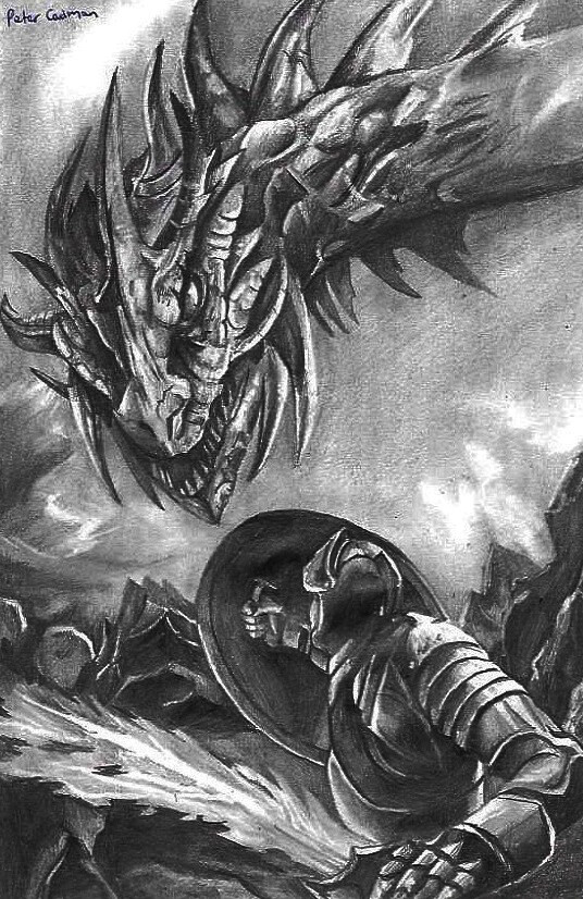 how to draw dragon warrior