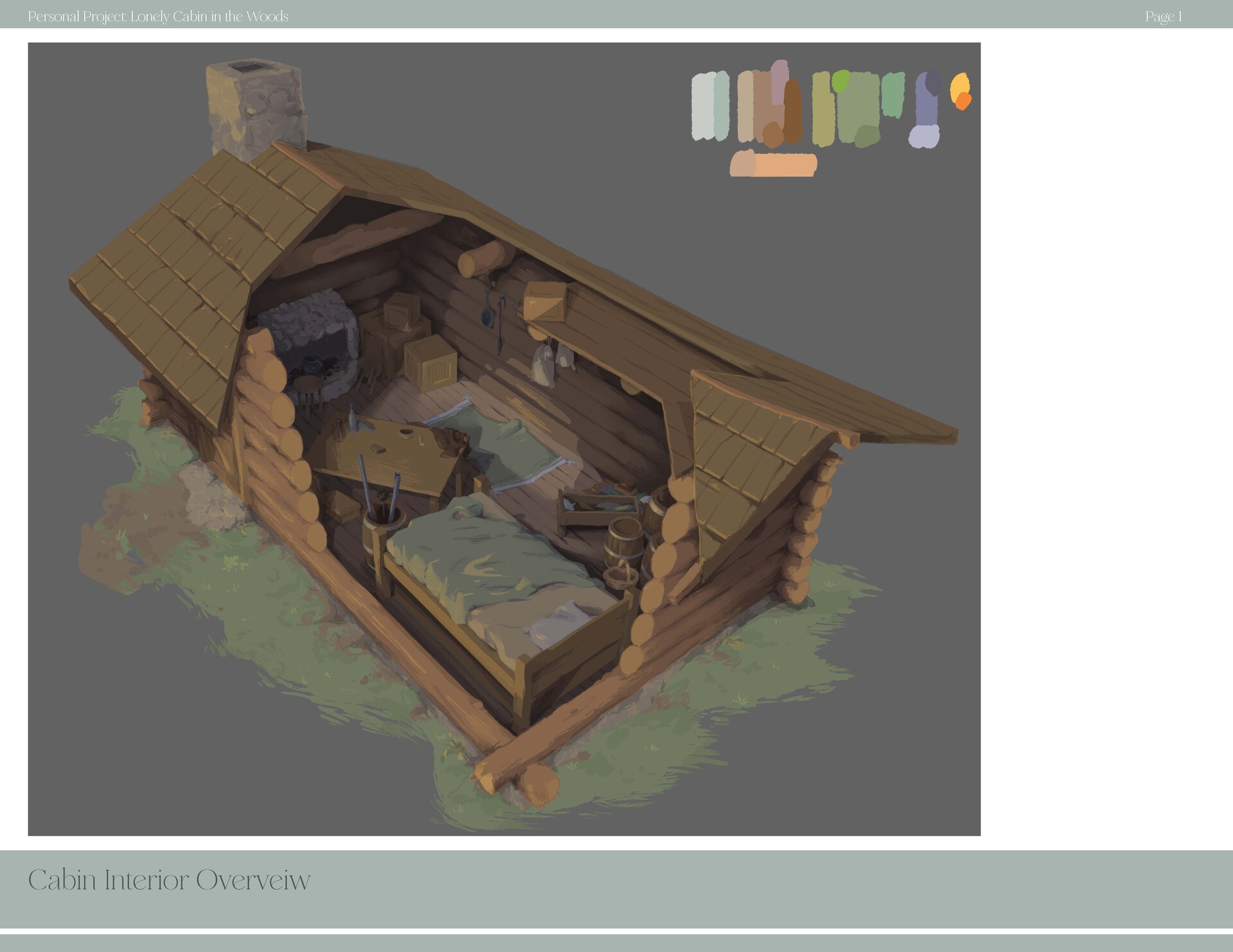 ArtStation - Lonely Log Cabin Project