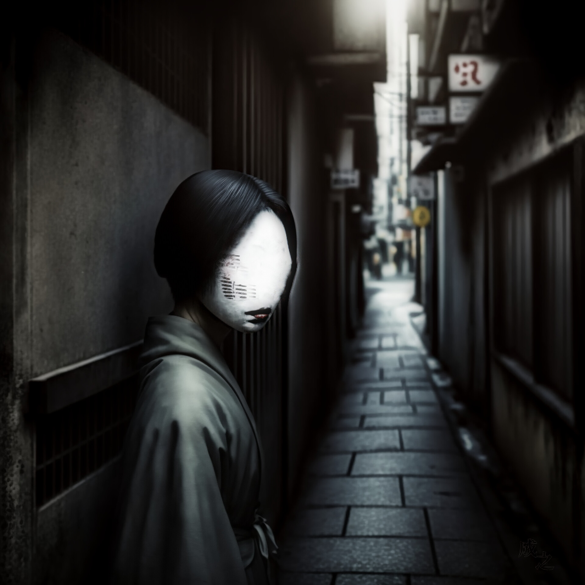 ArtStation - Zumbera ( Japanese yokai with expressionless face )