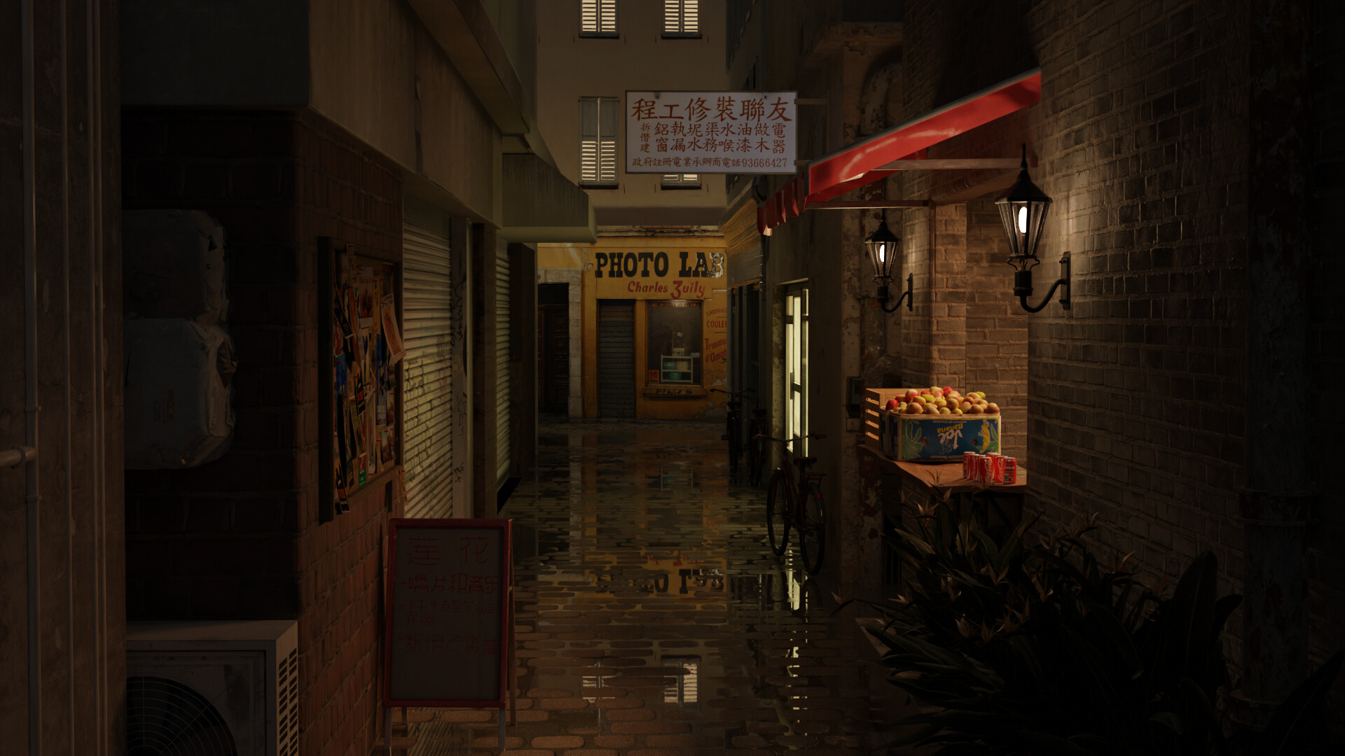 ArtStation - [Blender]Snack Shop in a small Alley
