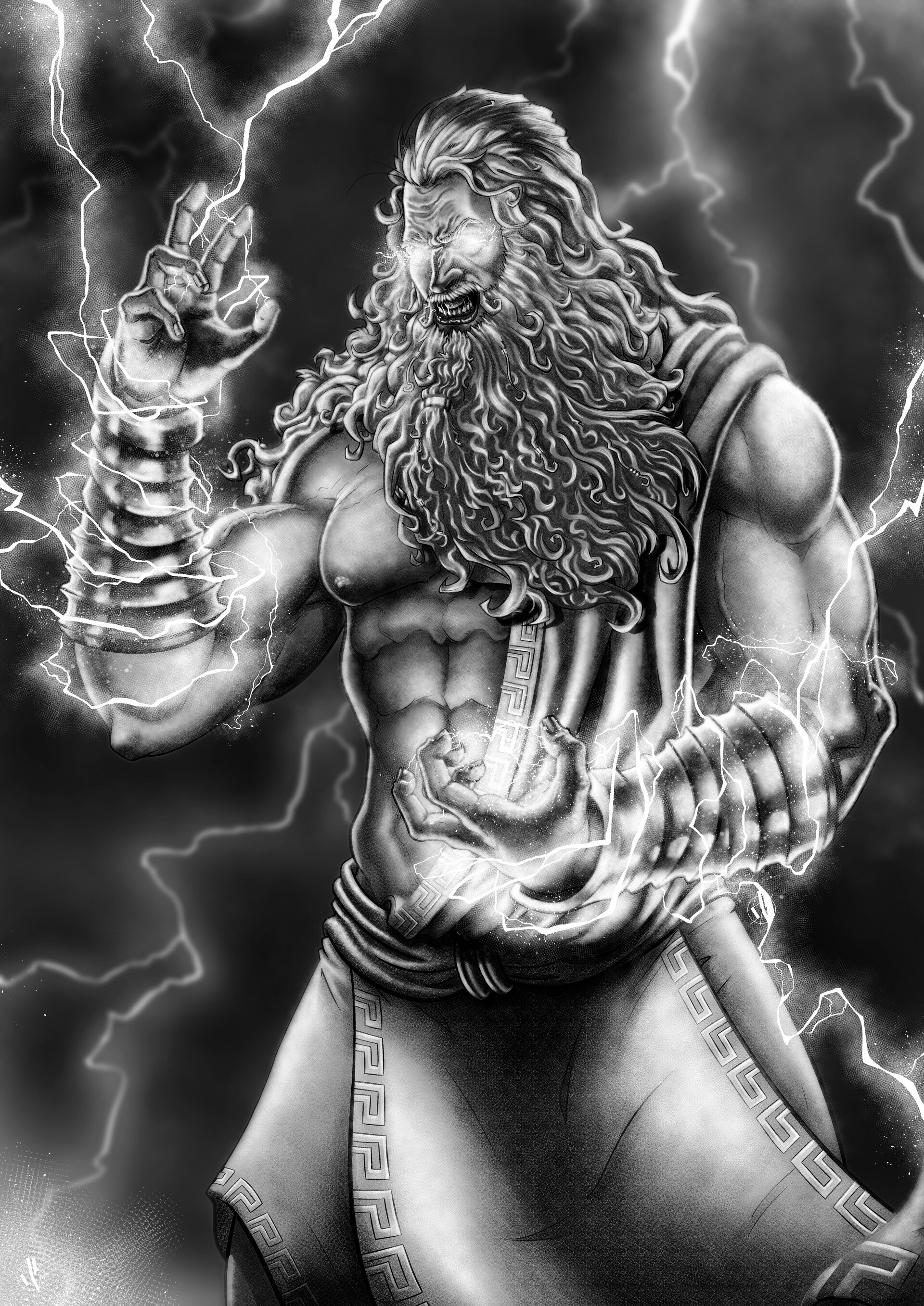 God Of War Zeus Drawing