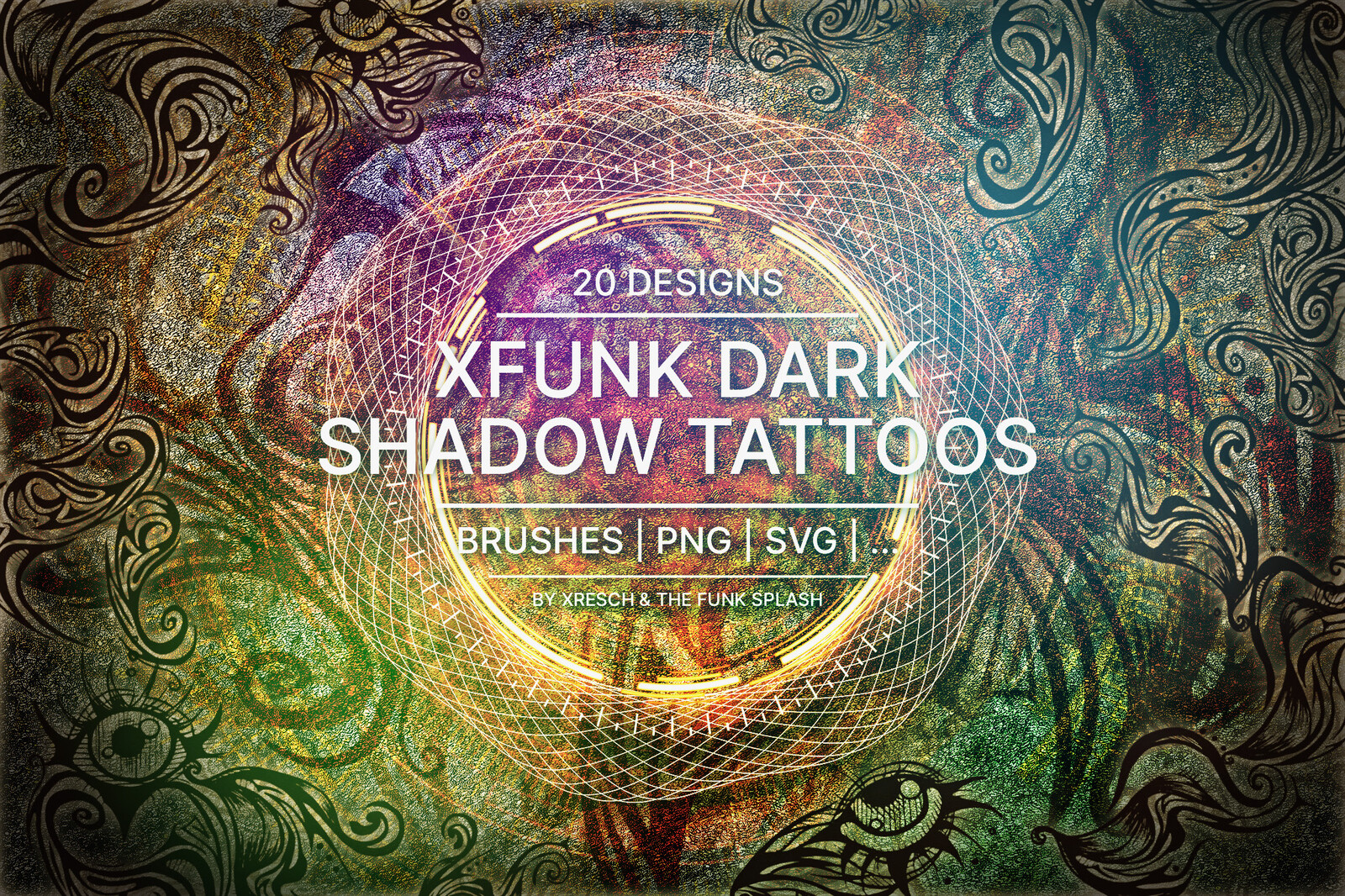 The Funk Splash - XFunk Dark Shadow Tattoos (Vector, PNG, Brushes)
