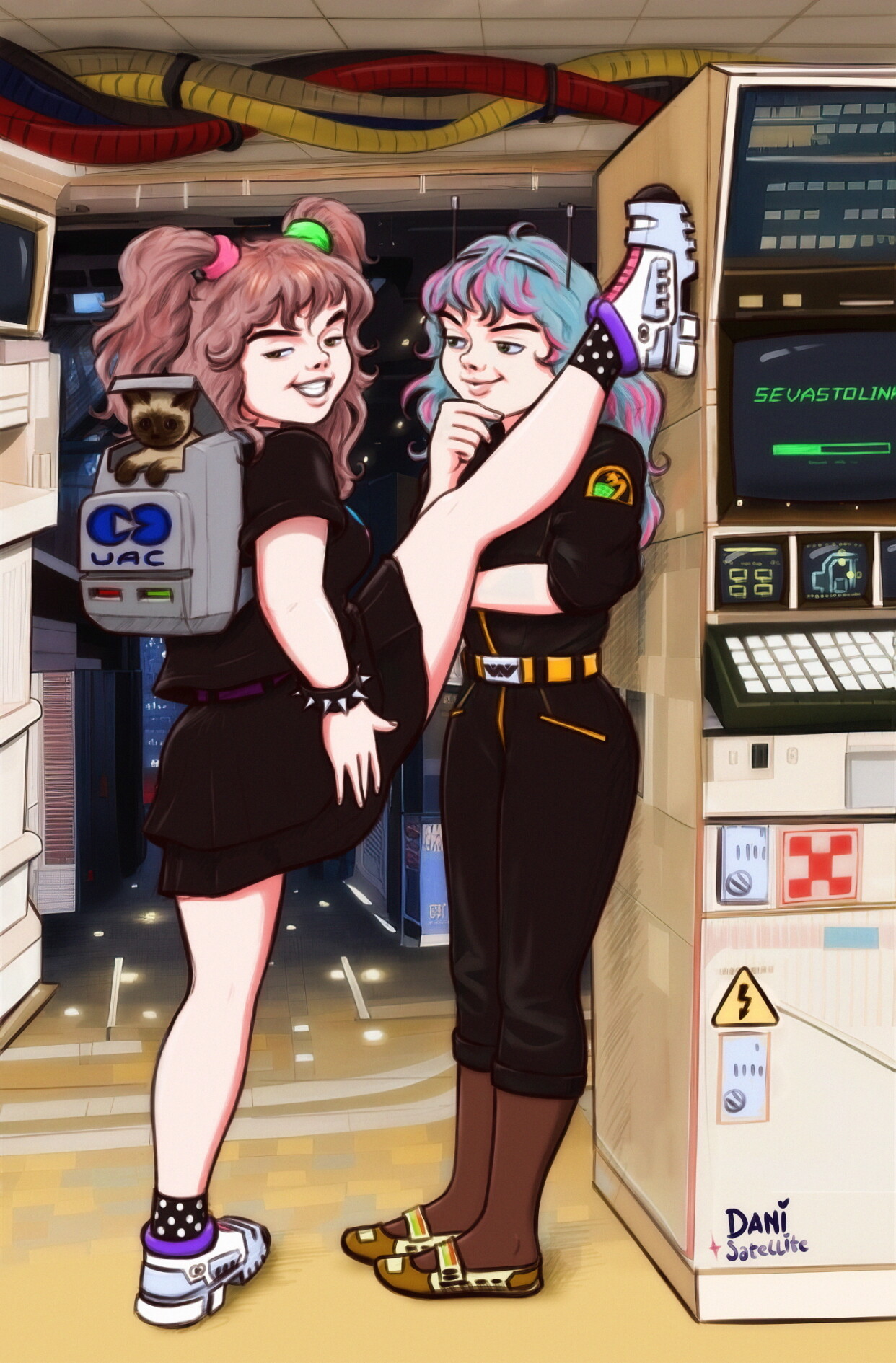 ArtStation - Cyber Sisters on the Space Station