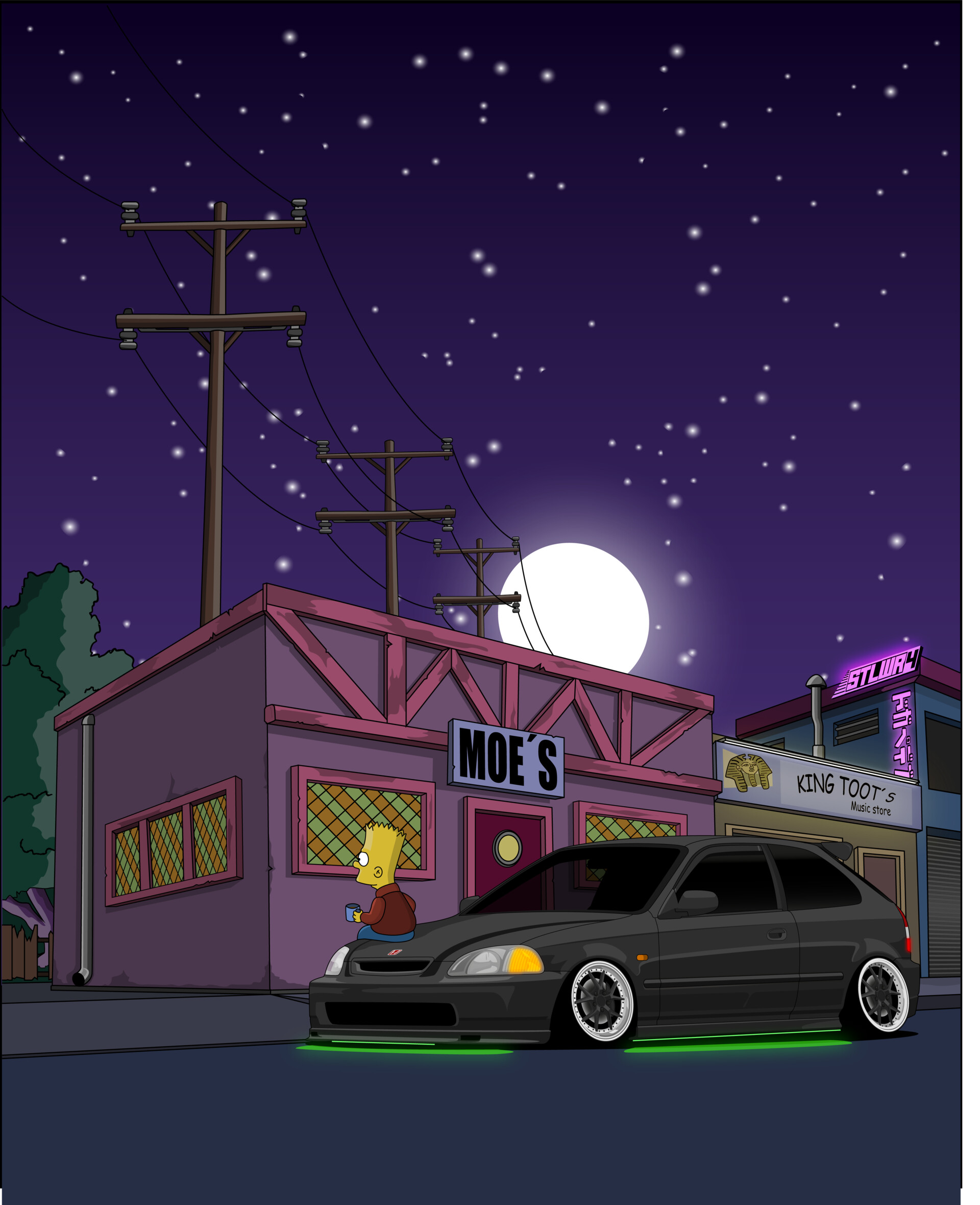 ArtStation - civic simpson style