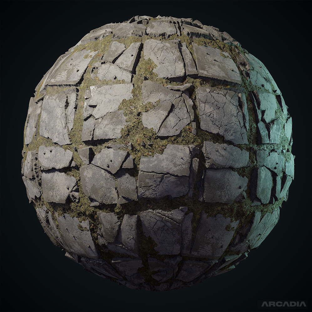 ArtStation - Damaged sidewalk material