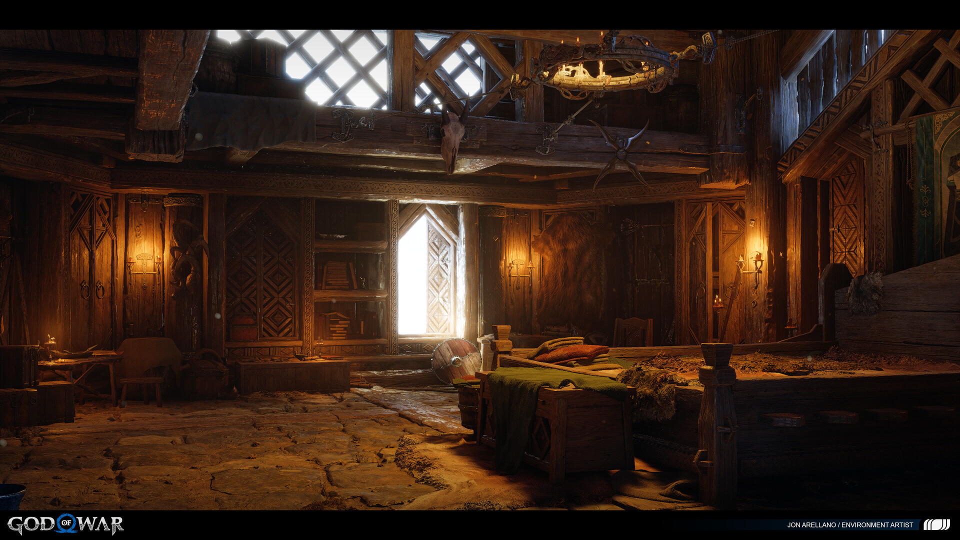 Jon Arellano - God Of War Ragnarok - Lodge Corridor