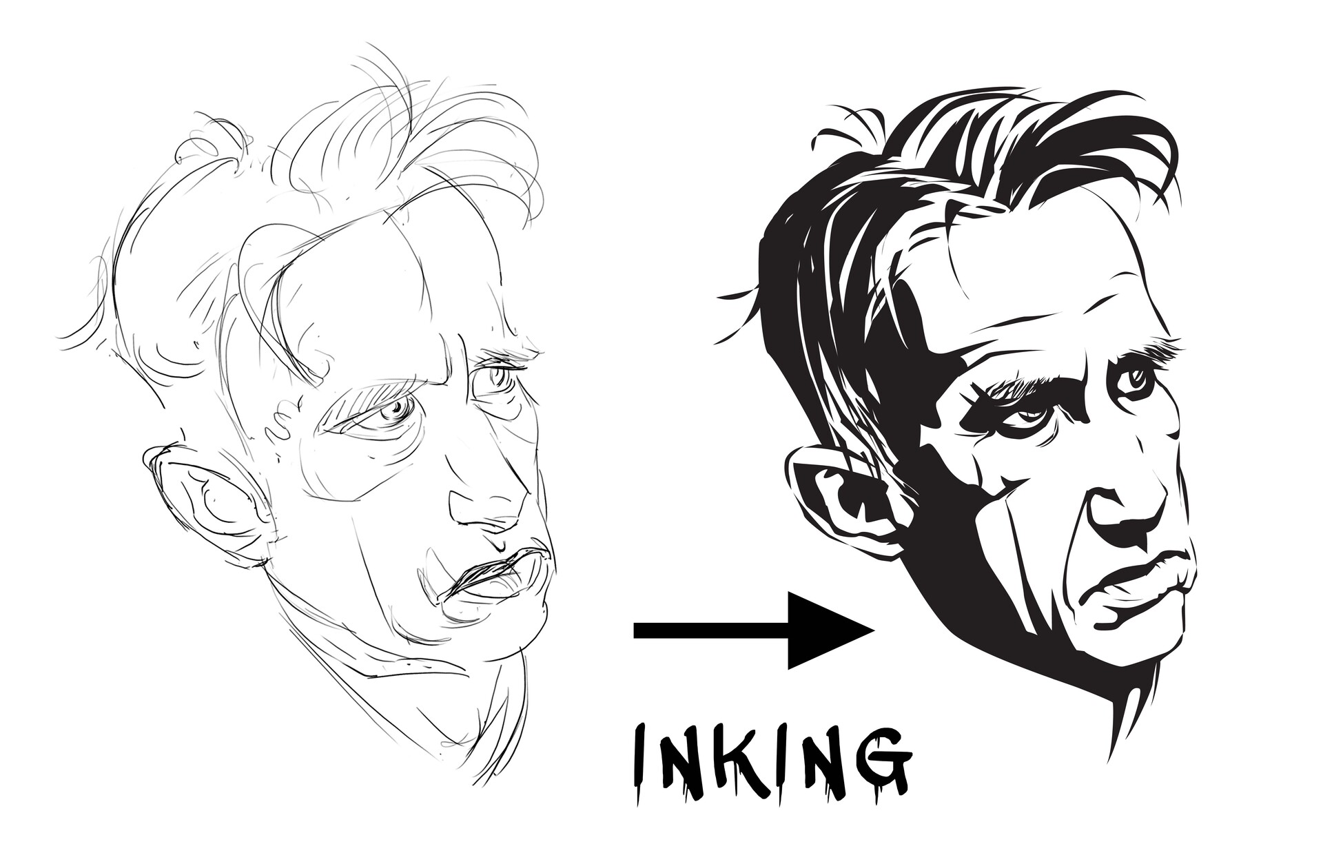 ArtStation - Inking a head