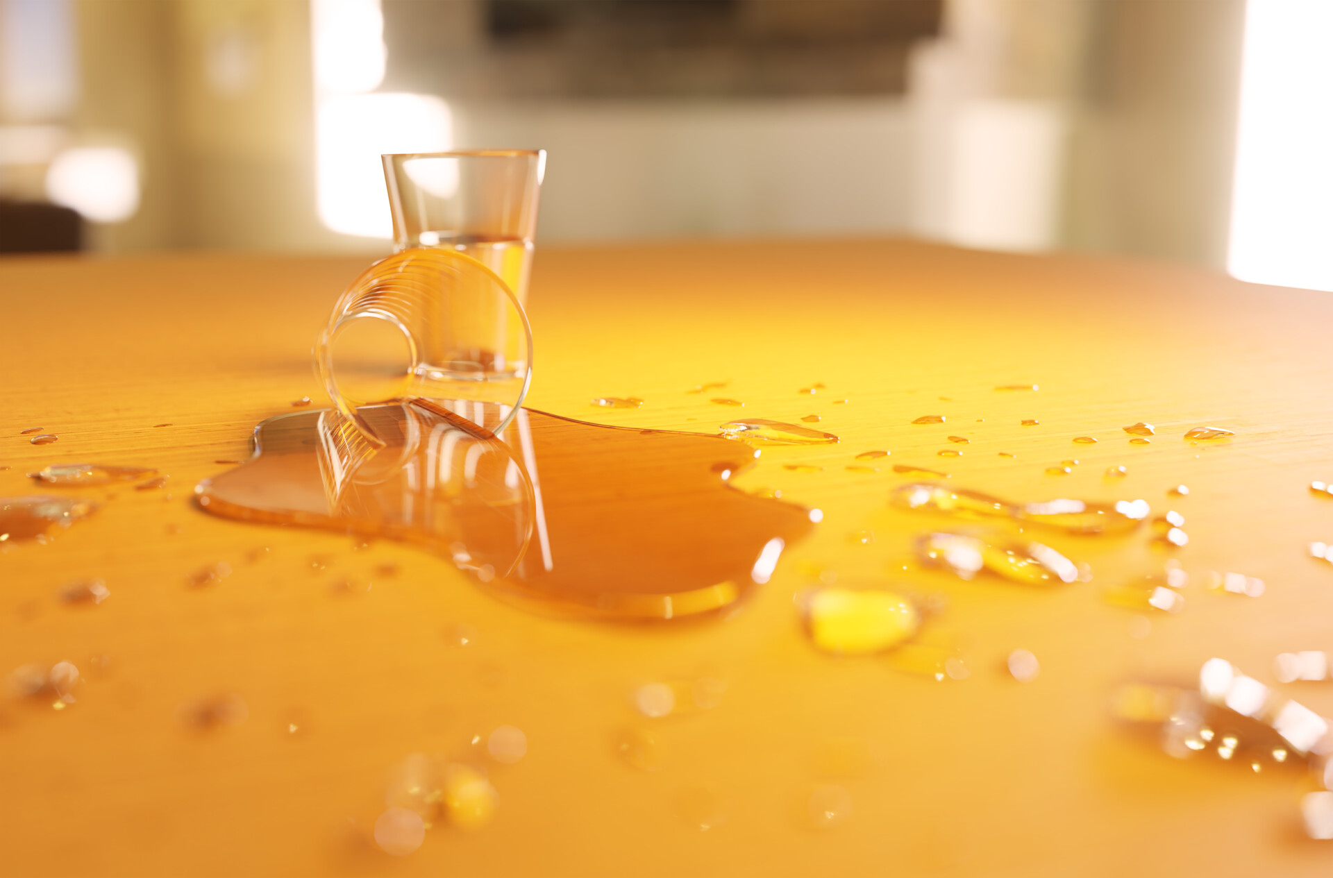 ArtStation - Water pouring from glass, kitchen interior design with ...