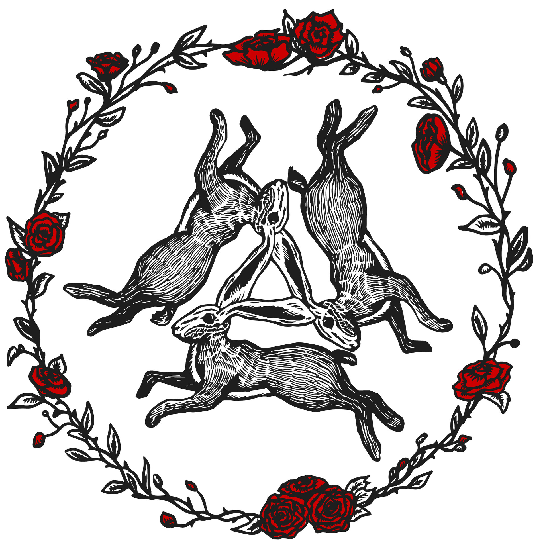 ArtStation - Hares and a rose wreath