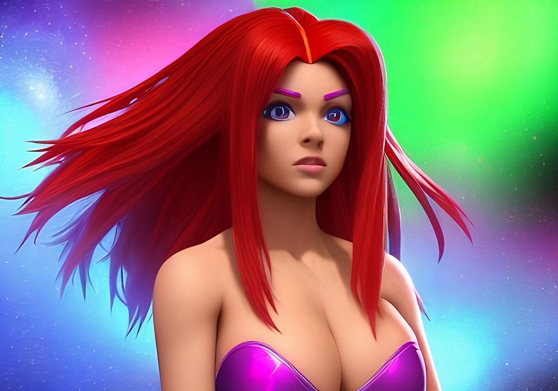 ArtStation - Starfire - Teen Titans (Hyperrealism, 4D rendering)