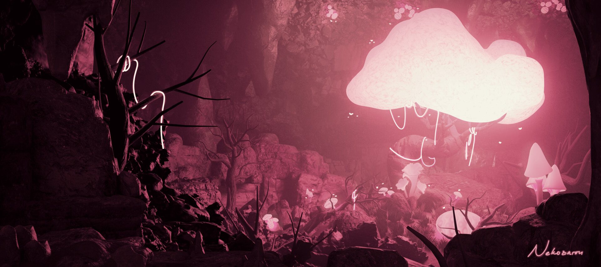 ArtStation - Magical Tree inside a Cave