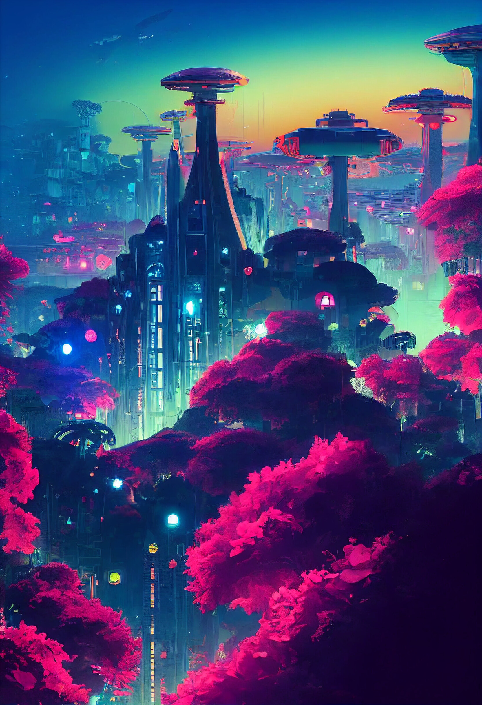 ArtStation - Aerial View - Megacity