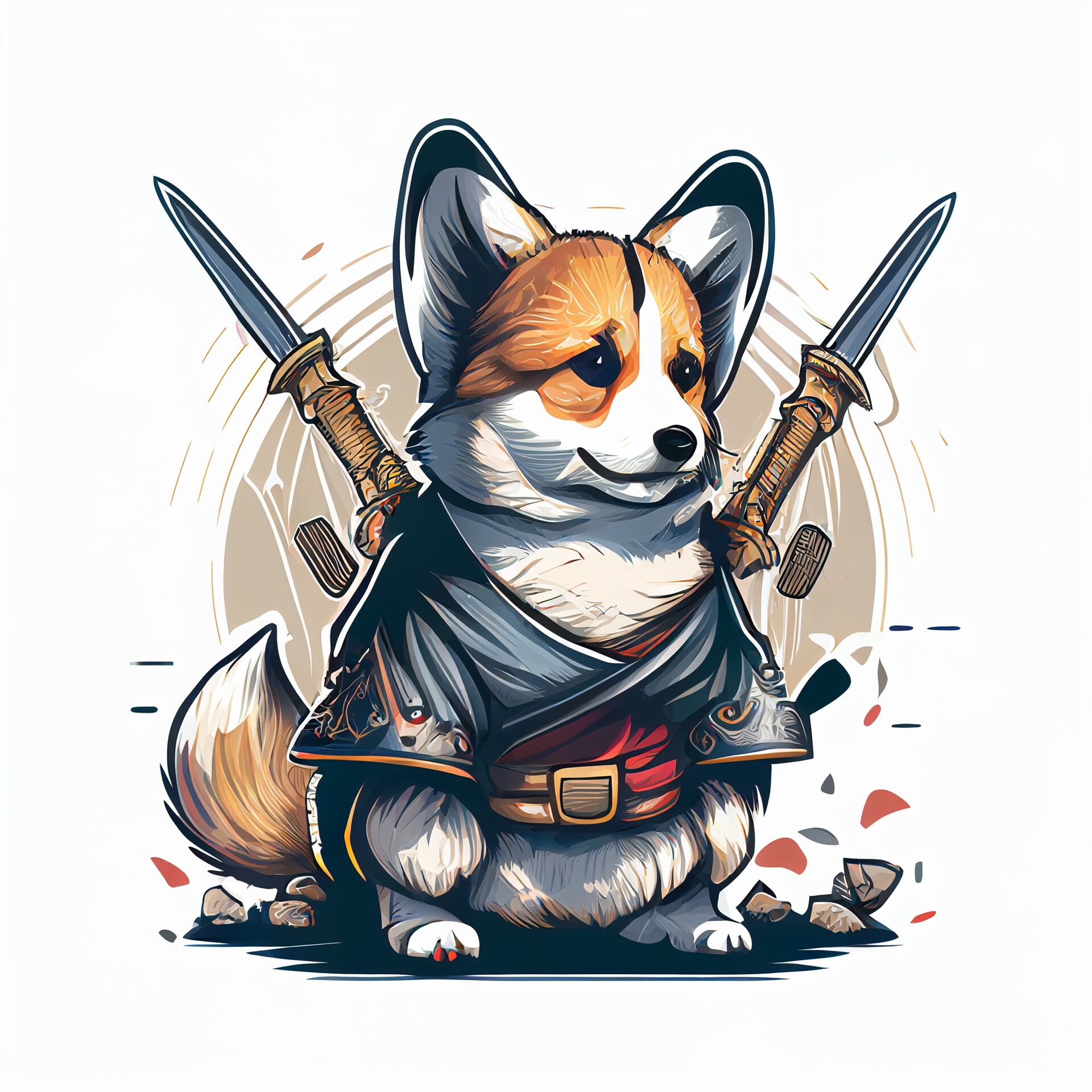 ArtStation - Mango my Corgi. It was warrior day for him.