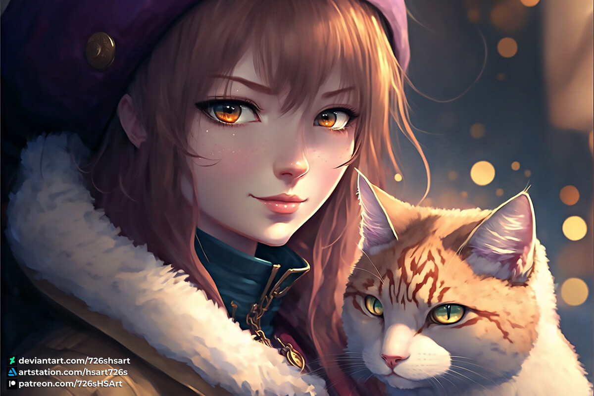 ArtStation - (15) Cat lover (winter) 5