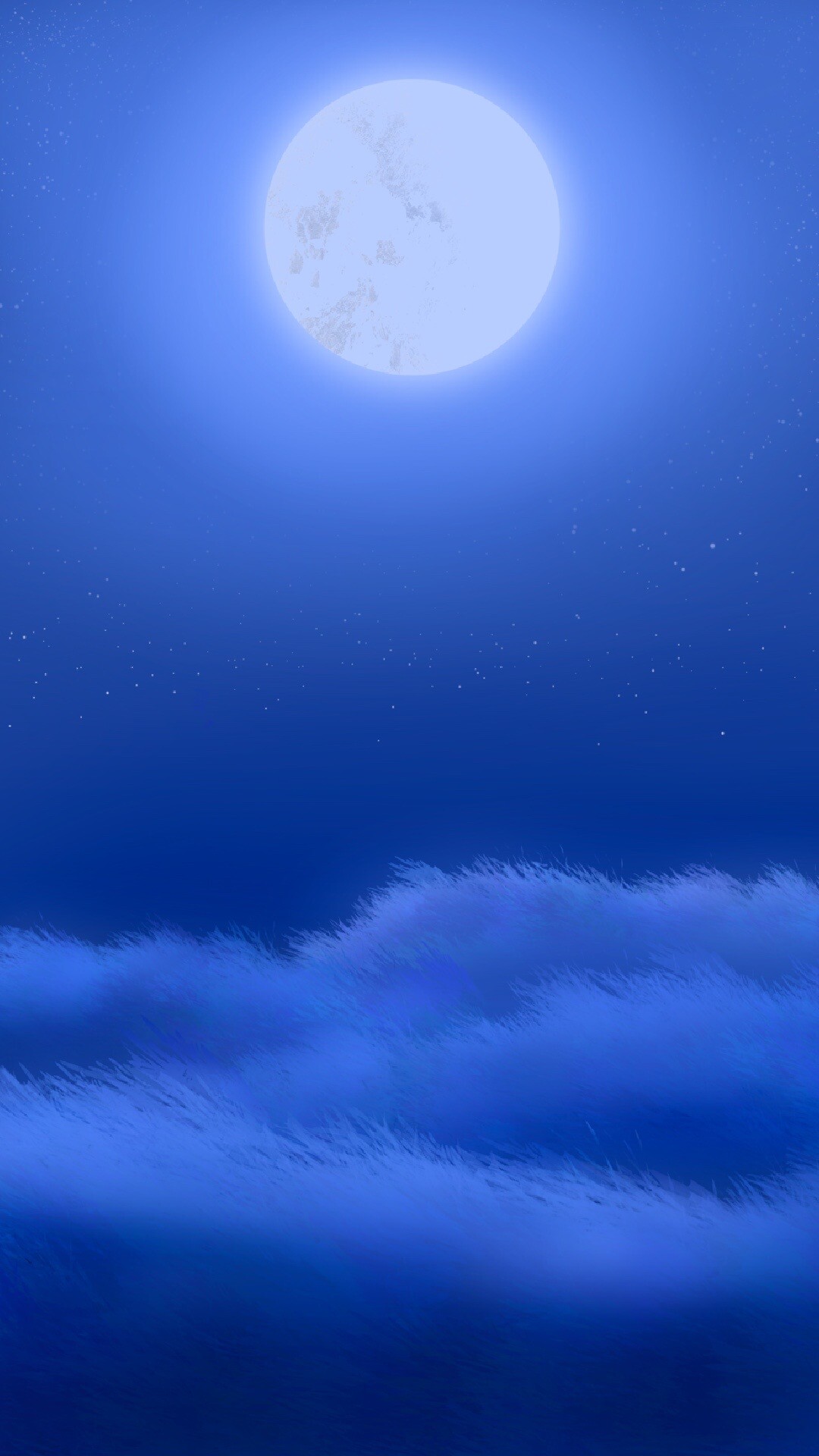 ArtStation - Moon on the Blue Sky Illustration on Procreate