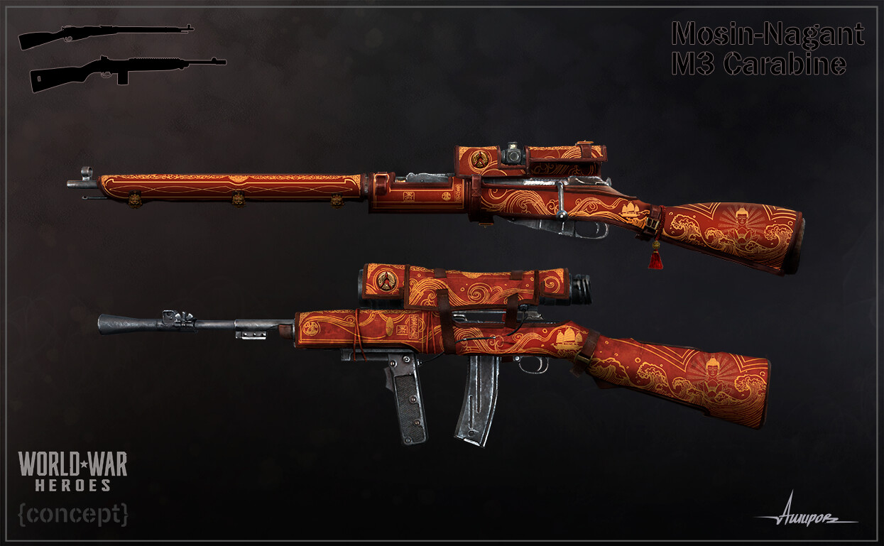 ArtStation - Mosin-Nagant and M3 Carabine , Skin"Legend"