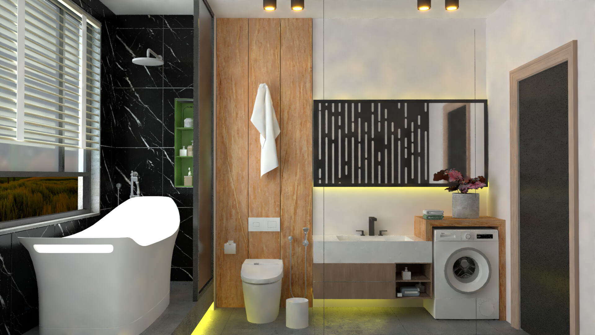 ArtStation - bathroom, compact design