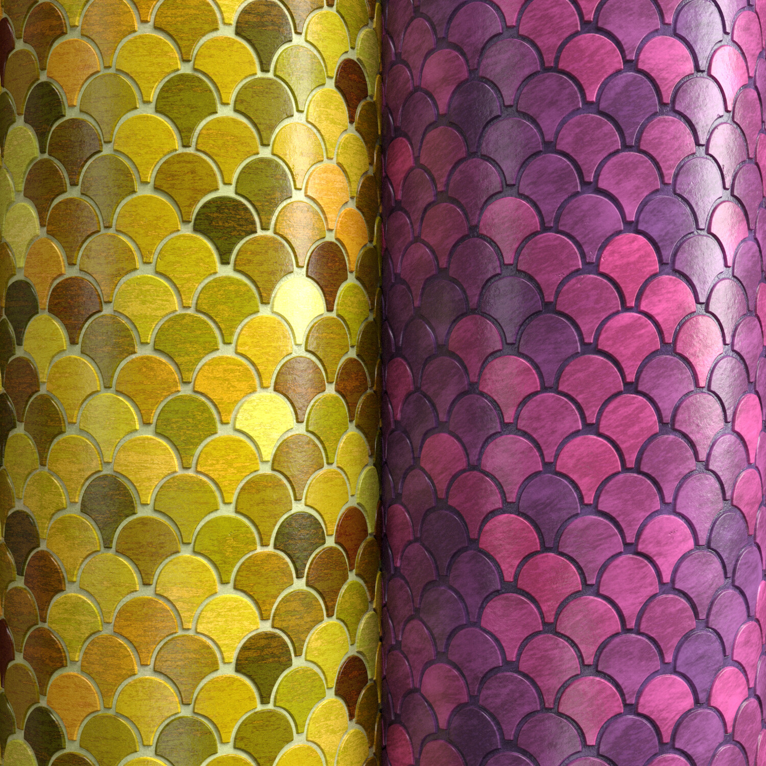 ArtStation - Materials 15- Fish scale tiles PBR, Seamless, Sbsar