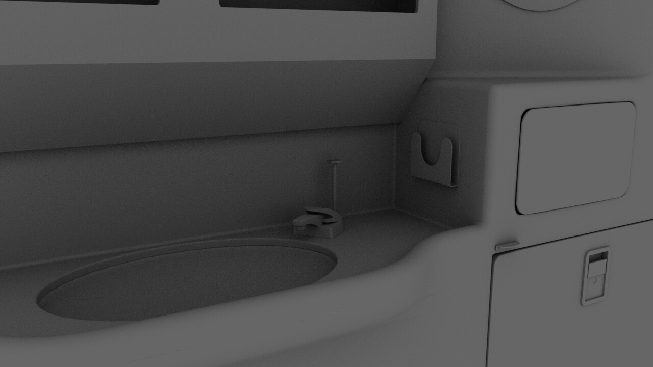 ArtStation - Airplane Lavatory Counter Model