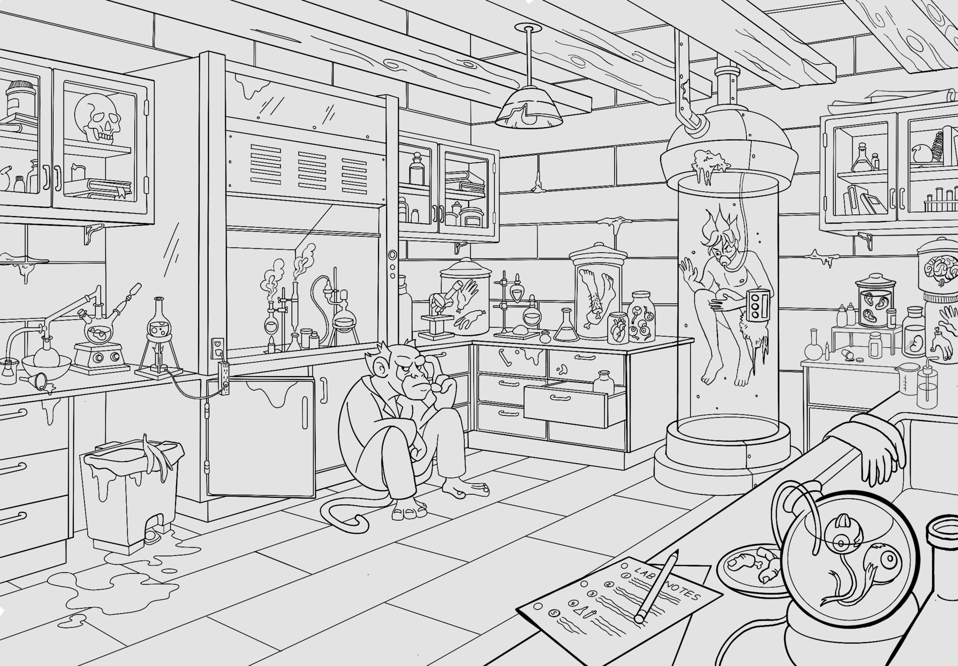 ArtStation - Lab interior - layout perspective