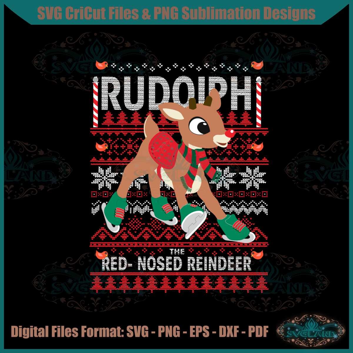ArtStation - Rudolph The Red Nosed Reindeer Svg Graphic Designs Files