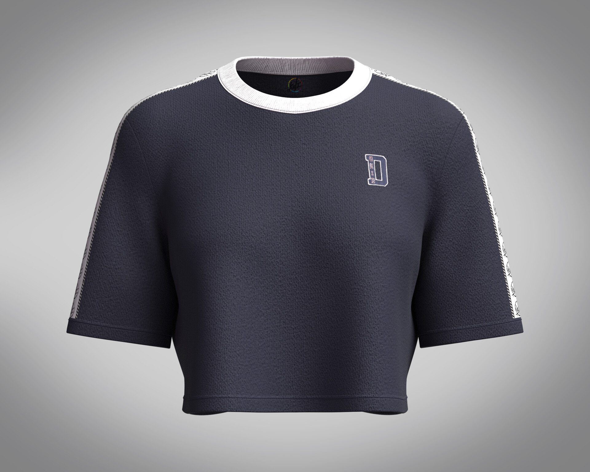 ArtStation - Girls cropped taped ringer t-shirt co-ord in navy