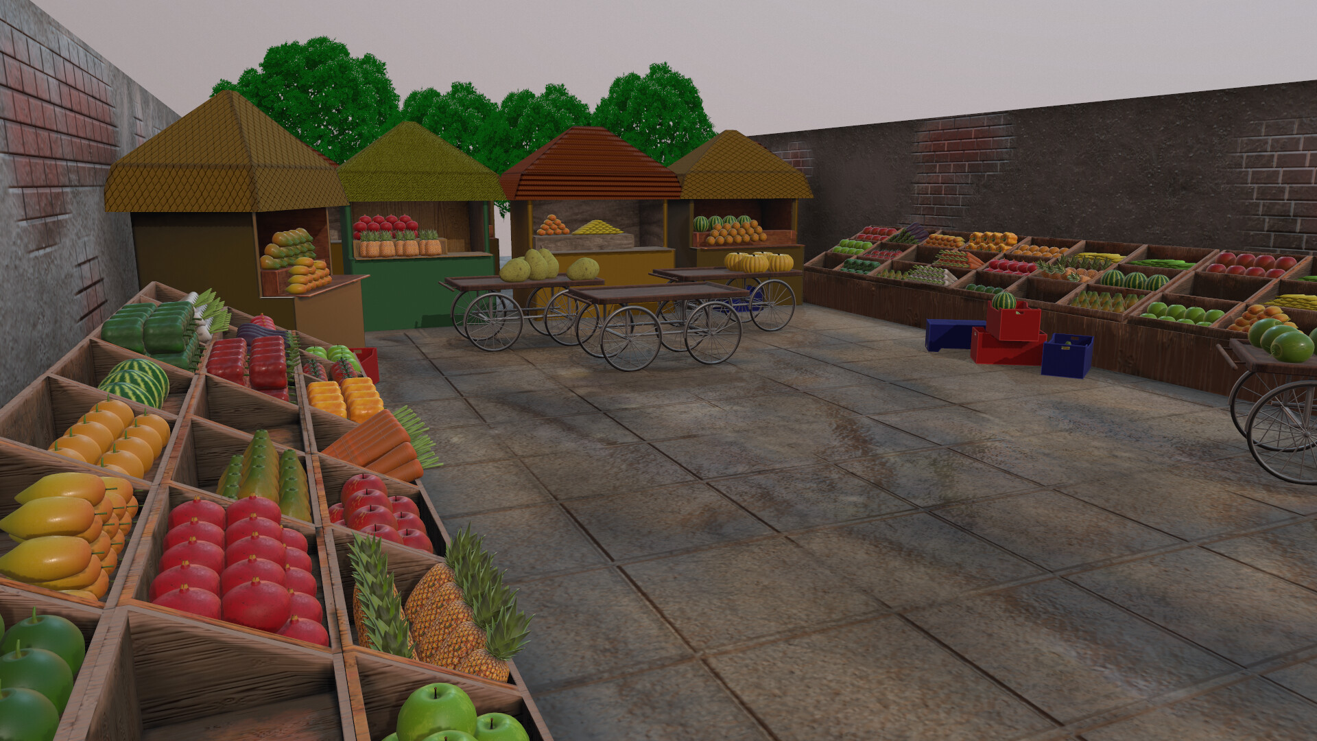 ArtStation - Low Poly Fruit Market