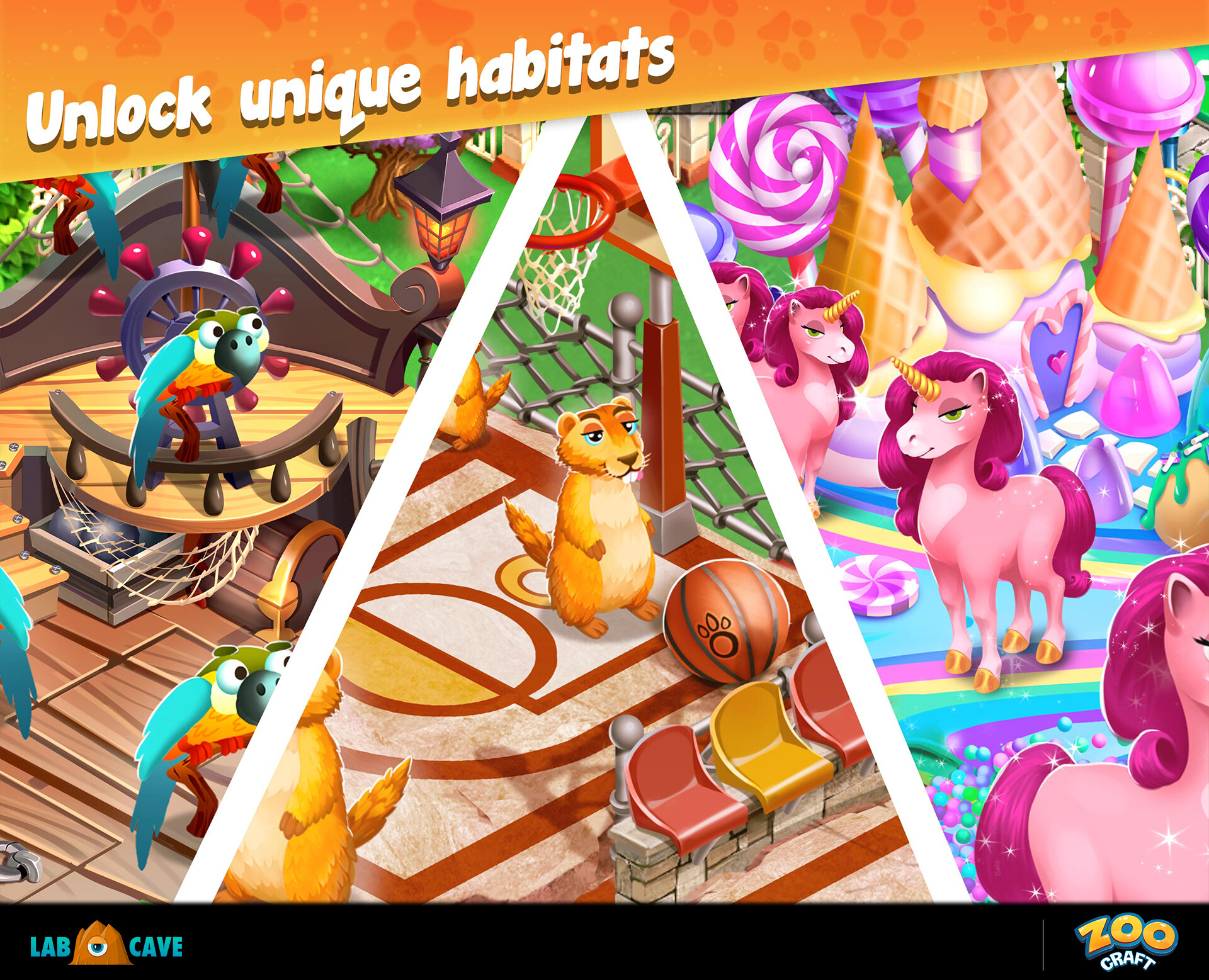 LAB CAVE - Zoo Craft - CRO & In-Game assets for Google Play and iTunes ...