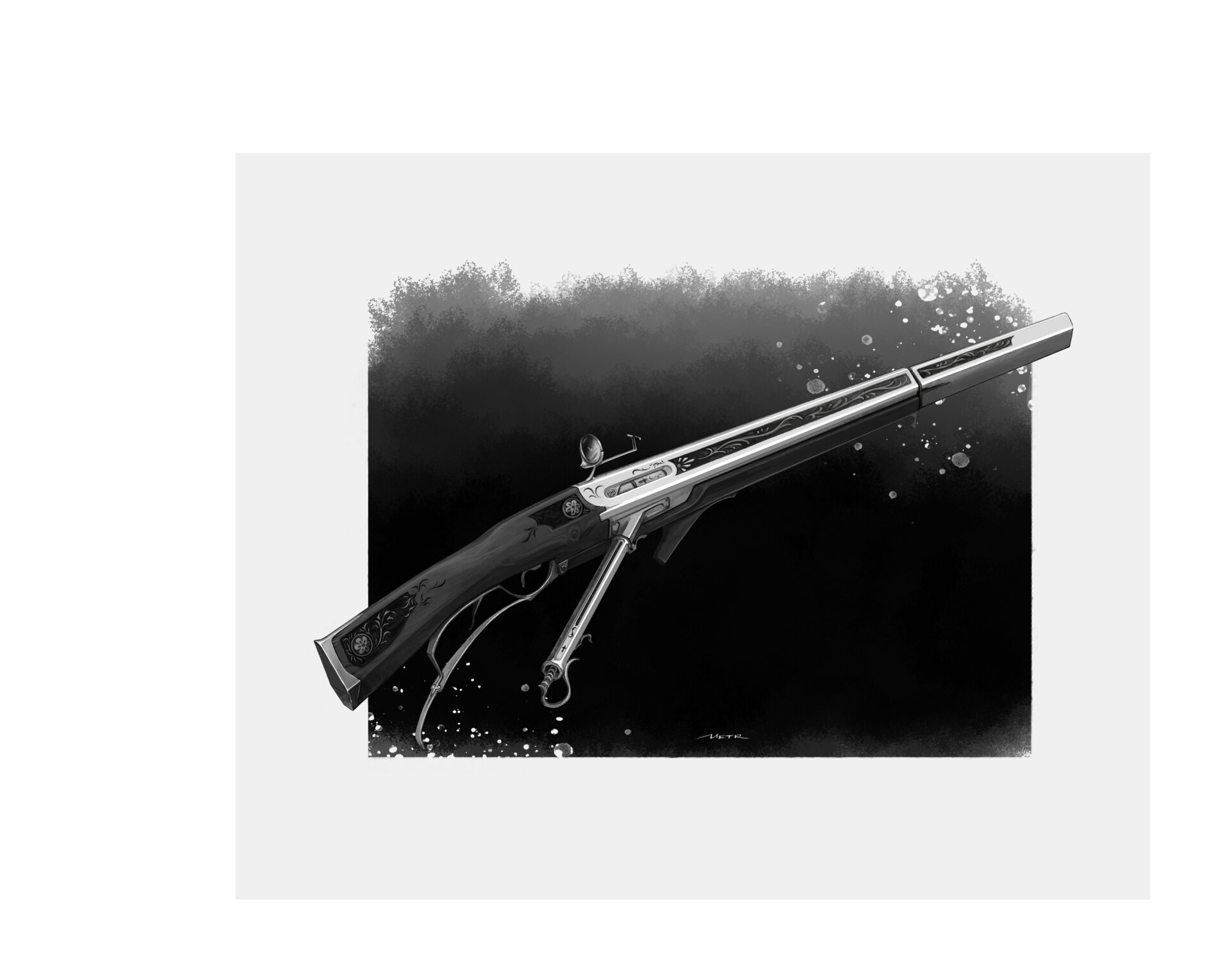 ArtStation - Black and white weapon