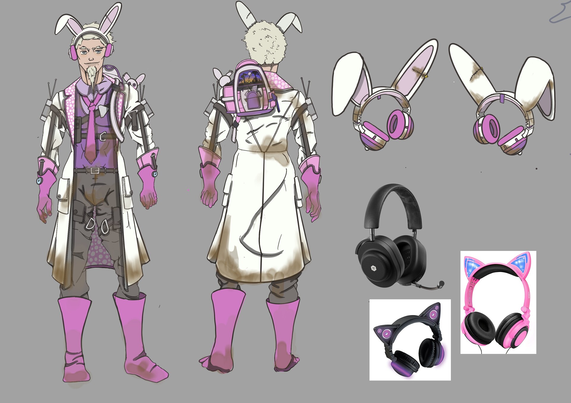 ArtStation - Mad scientist and his daughter design.