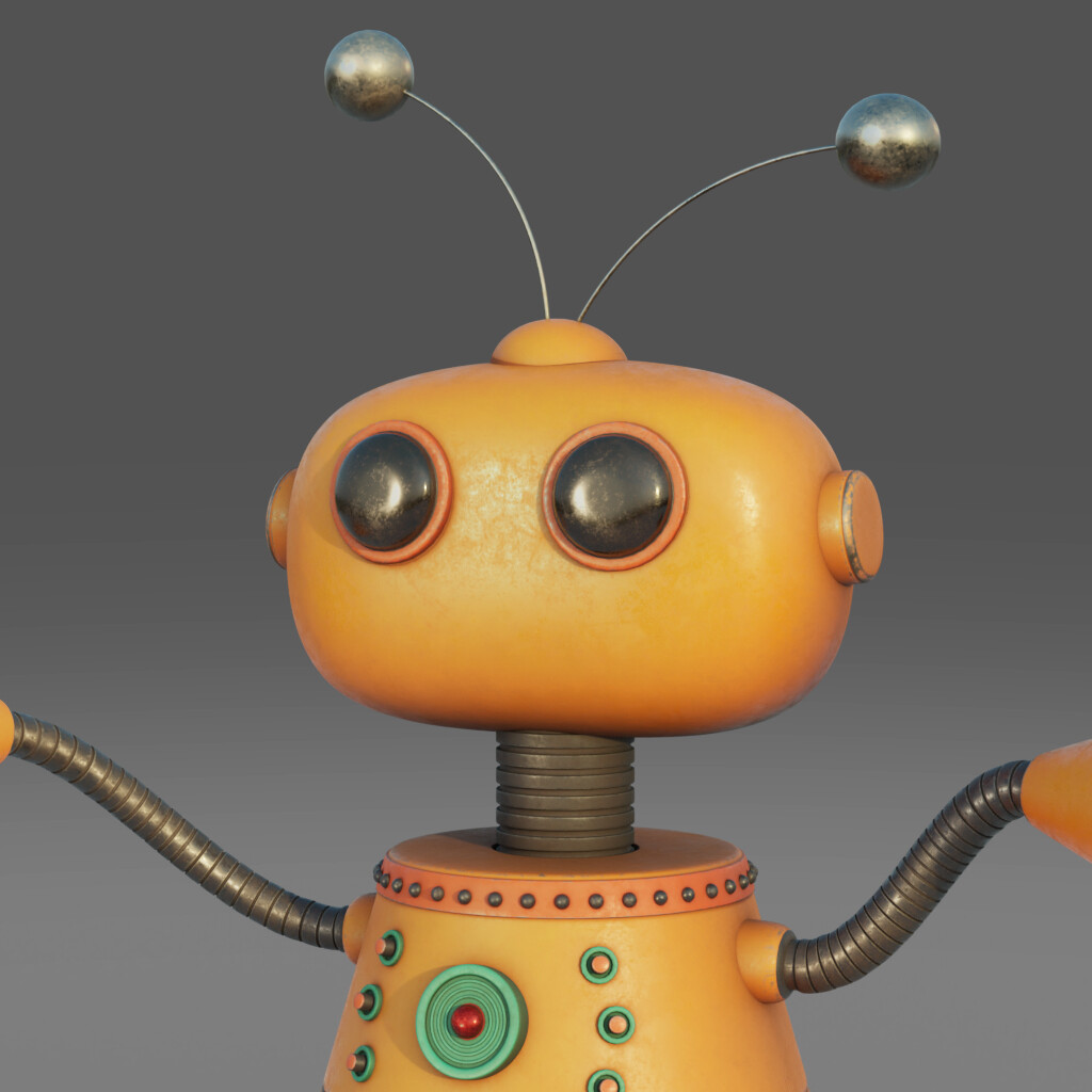 3d animal factory - Cartoon Robot Rigged in Blender