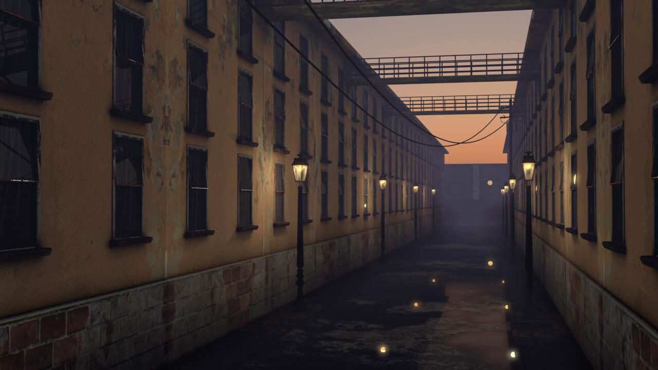 ArtStation - alley model with texturing and lighting