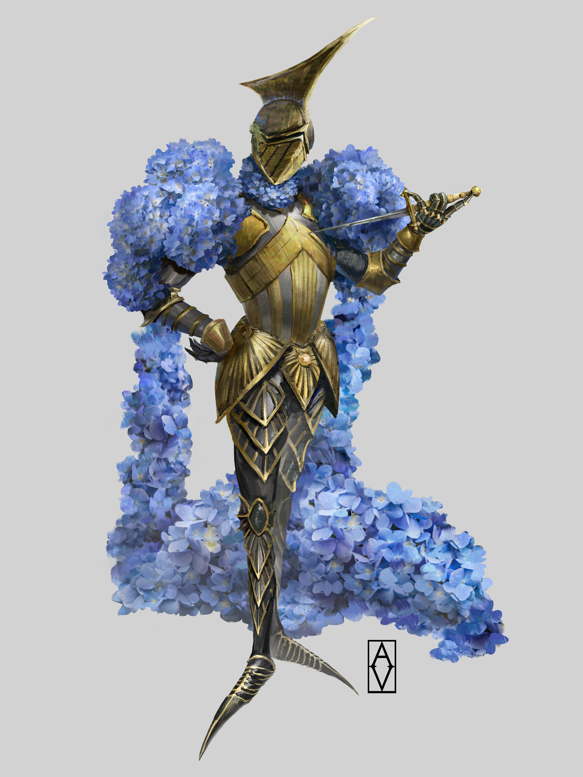 ArtStation - Hydrangea knight