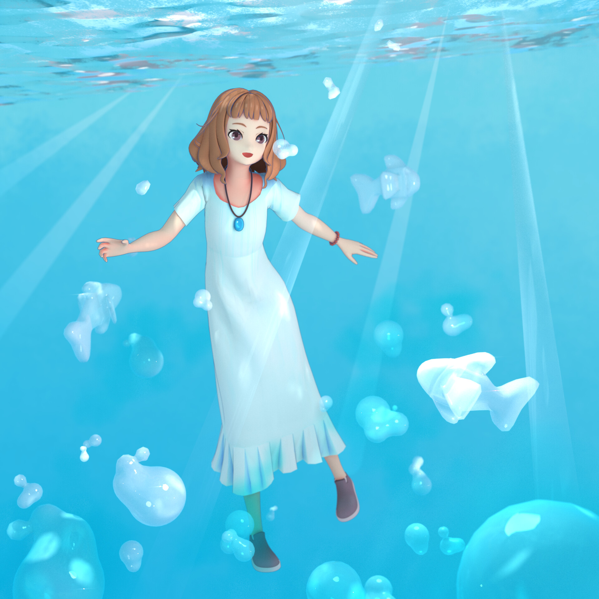 ArtStation - Creating 3D Josee, The Tiger And The Fish character with ...