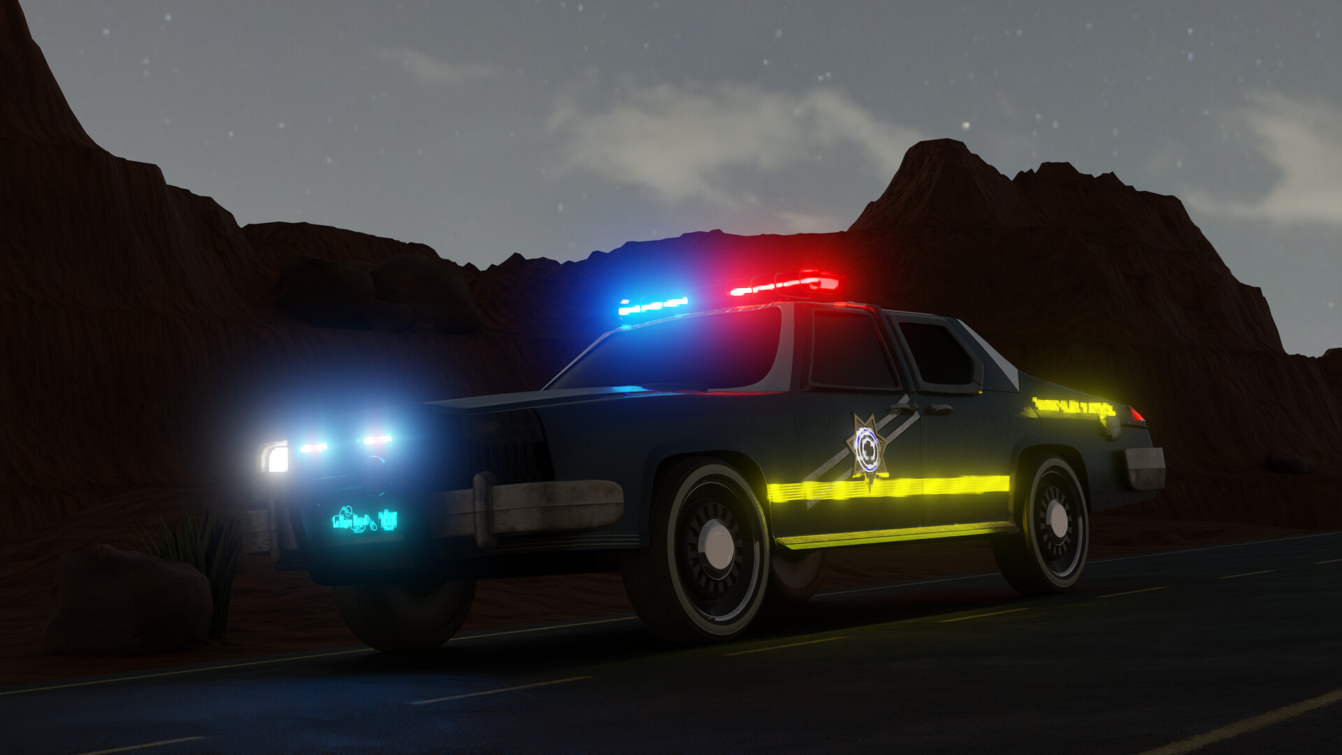 ArtStation - Cyberpunk Concept Art : Police Highway Patrol in desert.