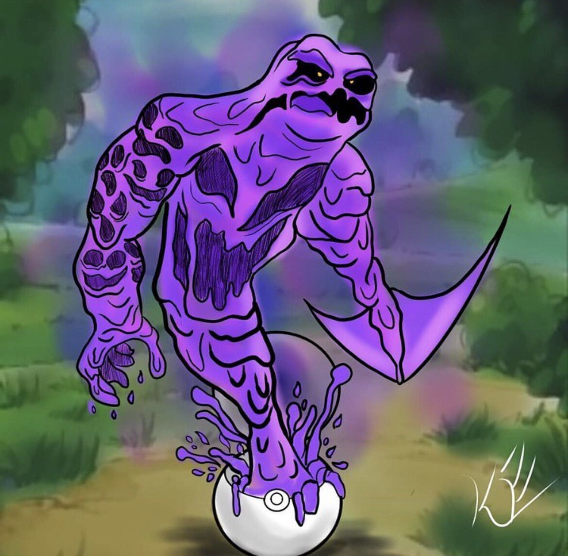 ArtStation - Mi versión de Muk de pokemon
