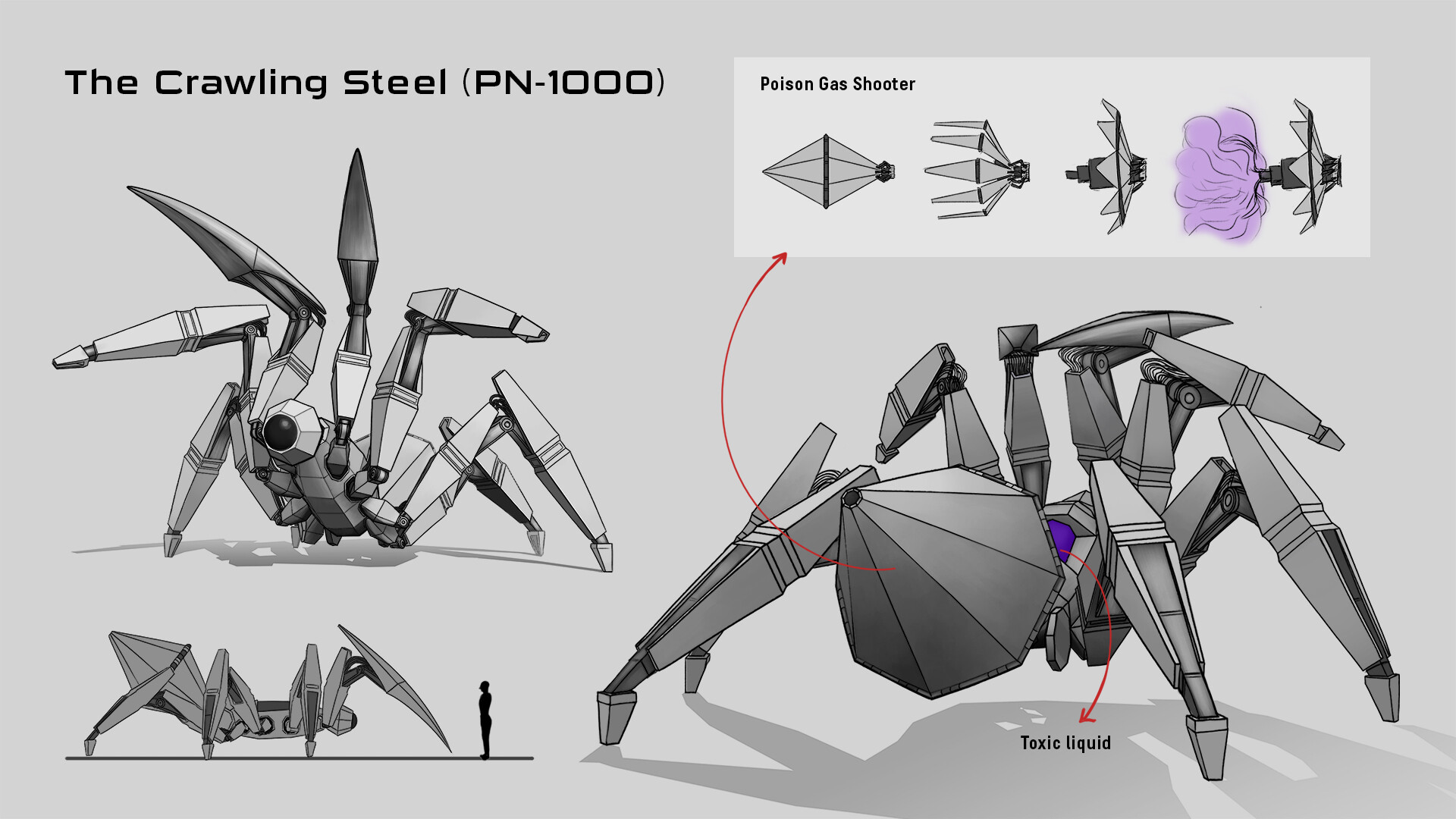 ArtStation - The Crawling Steel - Creature Concept Sketch